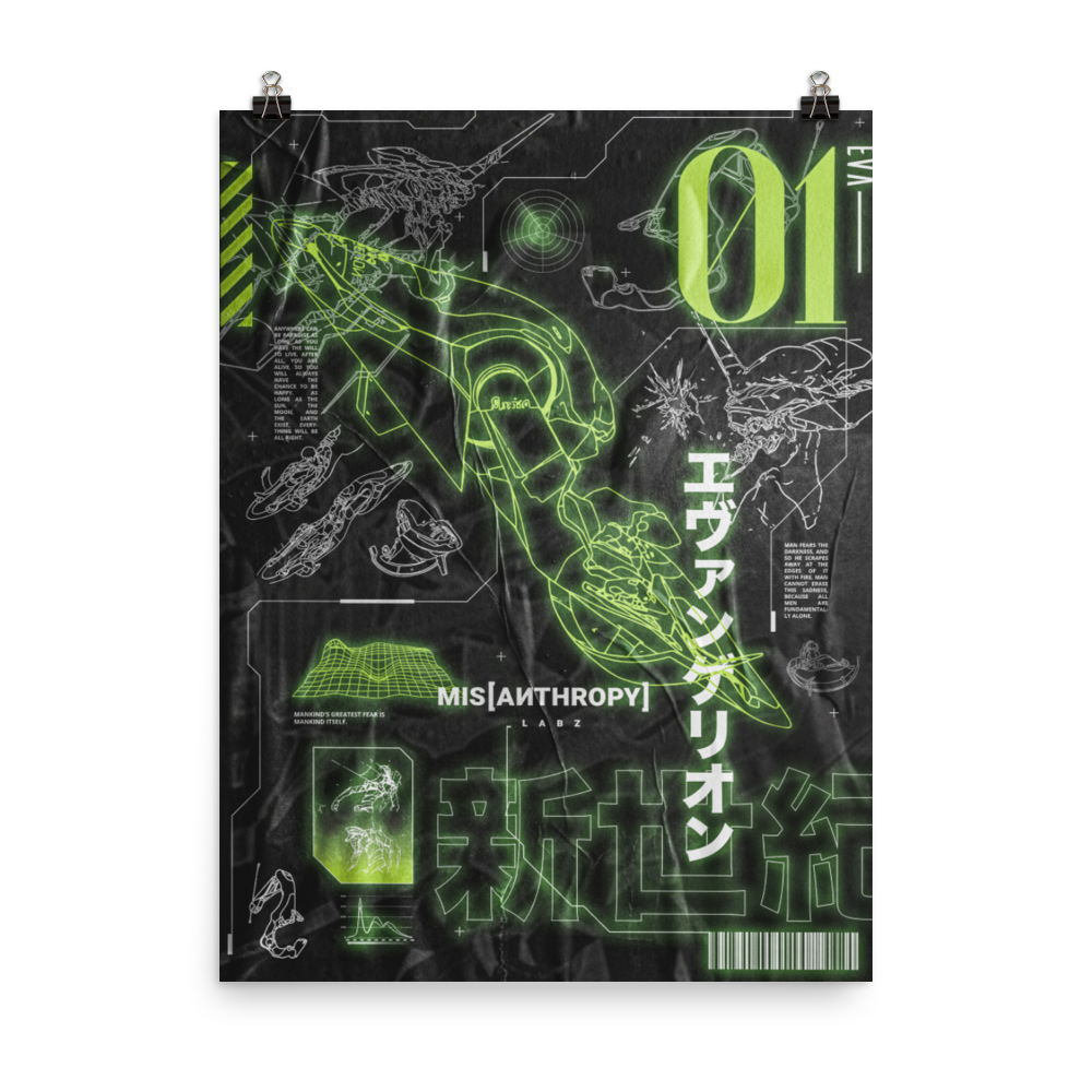 EVA-01 Blueprint Poster – Misanthropy Labz